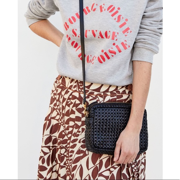 Clare V | Bags | Clare V Midi Sac Black Leather Woven Rattan | Poshmark
